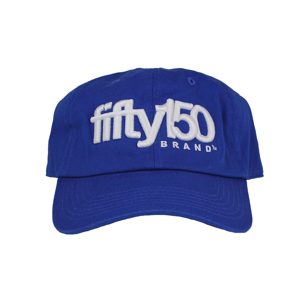 Royal Blue Dad Hat White Logo Fifty150 Brand Chasing Dreams Royal Blue Dad Hat White Logo Fifty150 Brand Chasing Dreams